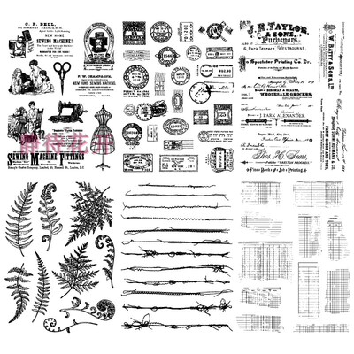 复古植物背景 透明印章 scrapbook 相册卡片手帐橡皮章成品章图章