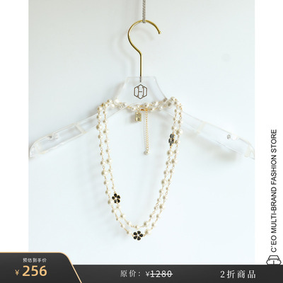 [2折商品]EDWARD ACHOUR PARIS 法国 花朵缀饰珍珠长项链