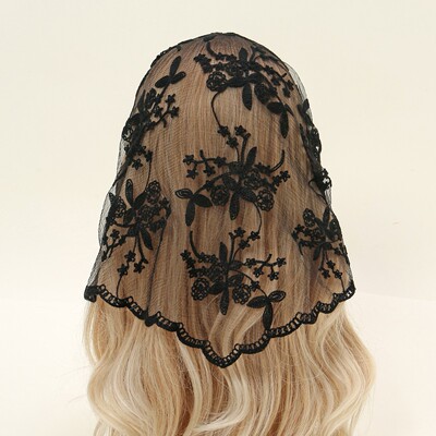 Various styles, Bridal Headwear Floral Lace Triangle Scarf