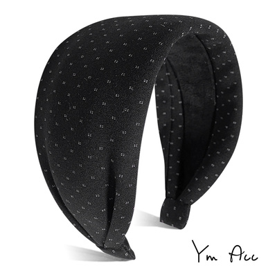 ym饰品气质时尚白点黑色加棉加厚宽发箍手工缝制修脸发卡遮发神器