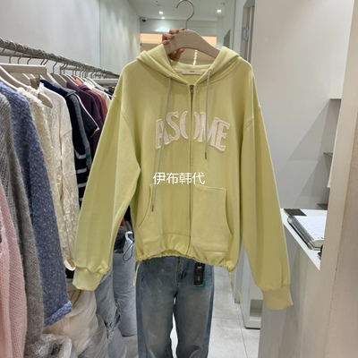 连帽拉链字母休闲卫衣开衫外套