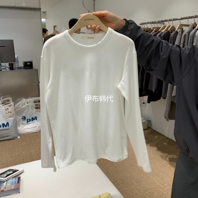 圆领休闲纯色基础款长袖T恤