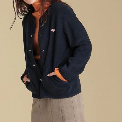 日系春秋柔软摇粒绒毛毛纽扣外套