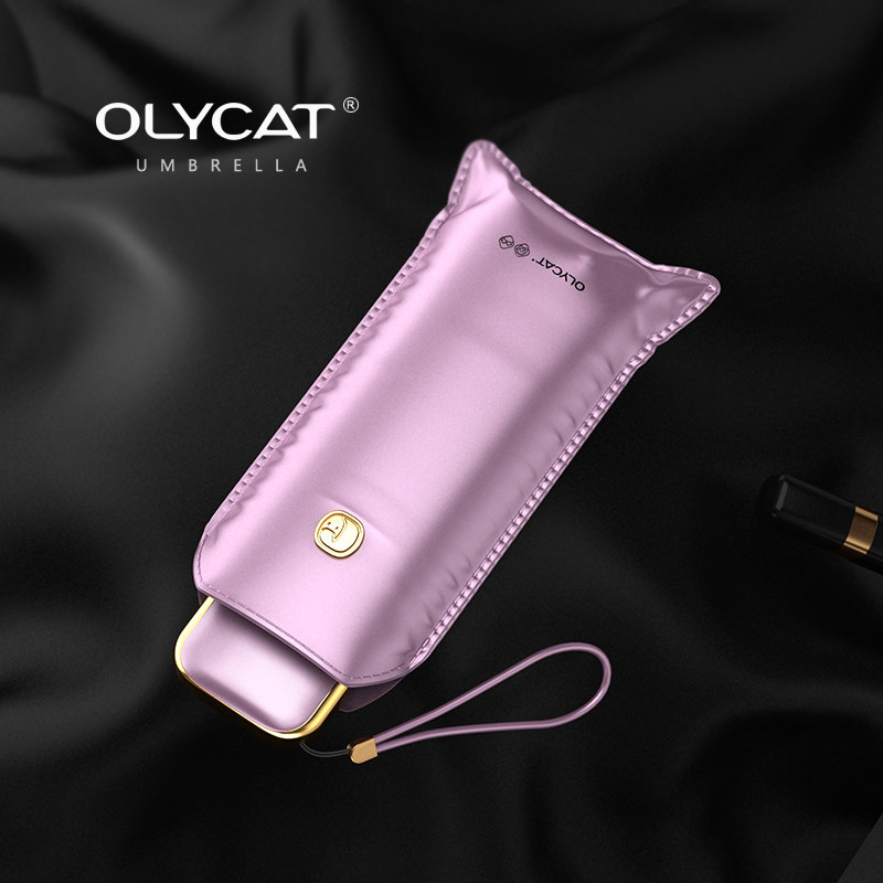 OLYCAT专业钛防晒伞防紫外线降温小巧便携超轻五折伞UPF50+太阳伞