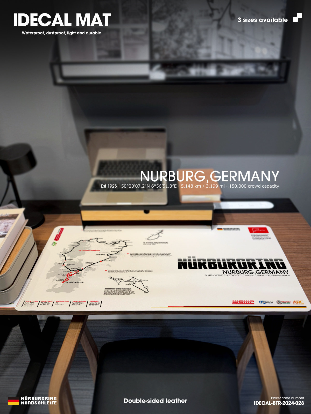 Original Color Factory Nurburgring Desk Mat Waterproof Insulated Study ...