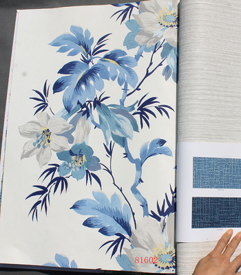 花卉墙纸美式简约卧室