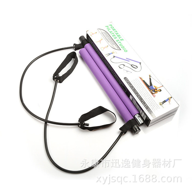 工厂多功能普拉提棒健身棒瑜伽拉力绳背部训练器弹力绳拉伸带