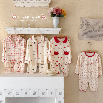 【巴拿拿专属】黑咖熊秋冬新款莫代尔棉翻领开衫家居服 HQJ5081