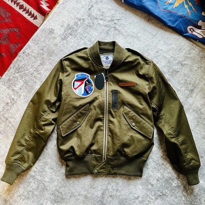 L-2飞行夹克BUZZ梭织飛行服海空军事风工装外套 刺绣徽章85th战队