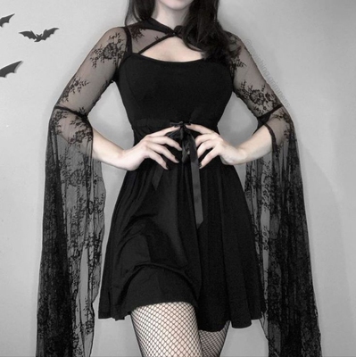 KILLSTAR暗黑哥特亚文化Dead Inside蕾丝修身宫廷维多利亚连衣裙