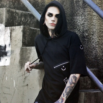 哥特潮牌哥金属短袖滚恤