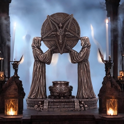 NS Nemesis Now Baphomet's Altar哥特暗黑巴风特五芒星树脂摆件