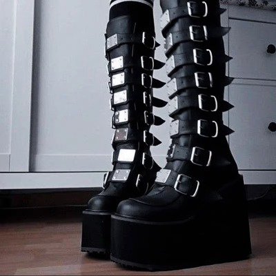 DEMONIA暗黑哥特长筒靴