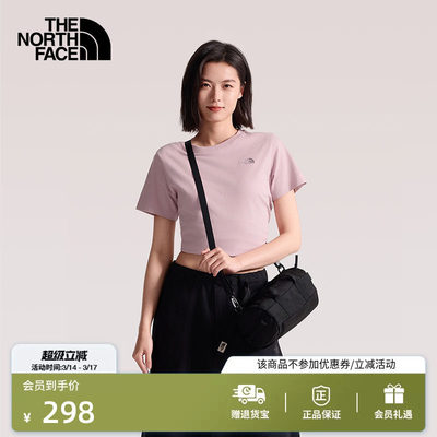 北面短袖T恤女纯棉运动户