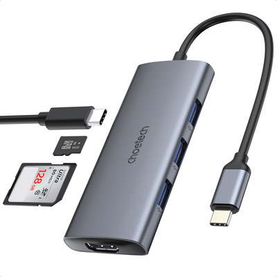 CHOETECH Type-C至HDMI/USB3.0/SD/TF/micro七合一多功能转接器