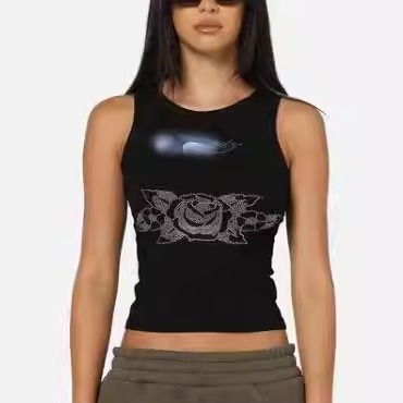 塔米家 澳洲潮牌ED街头钉钻logo无袖背心上衣  C4-3