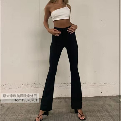 塔米家 澳单VR_G高腰修身贴身薄款喇叭长裤 外G1-4