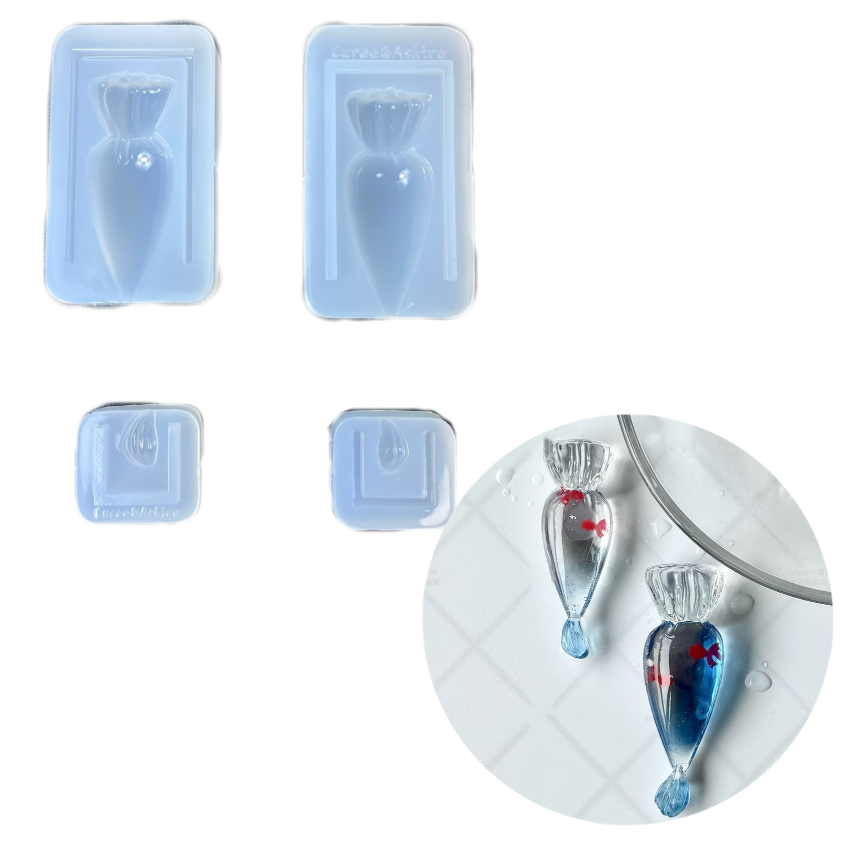 DIY手工奶油胶合模模具树脂uv水晶滴胶钥匙扣迷你挂件硅胶模具