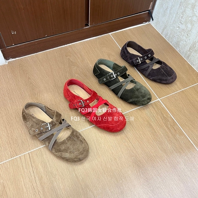 FQ3 实拍BEI LI XUAN2026秋冬新款勃肯鞋女真皮一字带玛丽珍鞋女