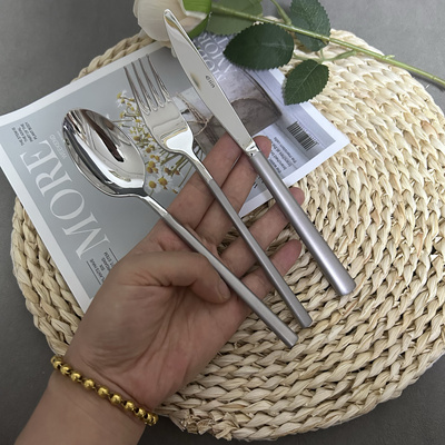 英国Elia18/10不锈钢刀叉勺三件套西餐餐具家用牛排叉牛排刀304勺