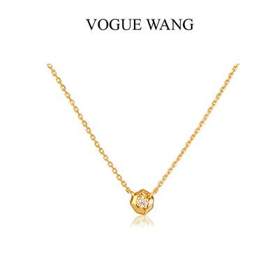 VOGUEWANG锆石银镀金女锆石项链