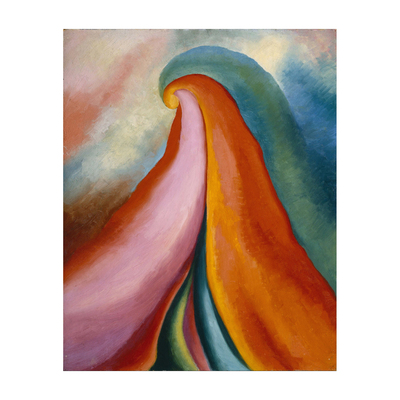 Georgia O'Keeffe油画系列1.4号花卉装饰画欧姬芙手绘临摹奥基夫