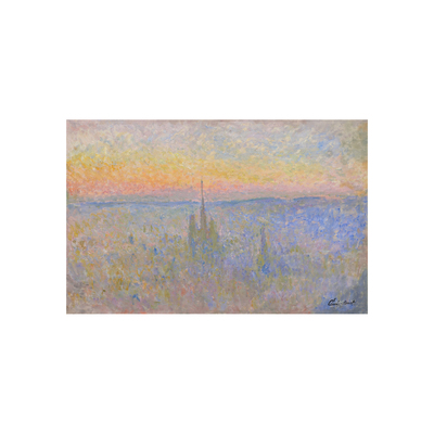 临摹莫奈鲁昂景色手绘油画印象派名画客厅艺术装饰画Claude Monet