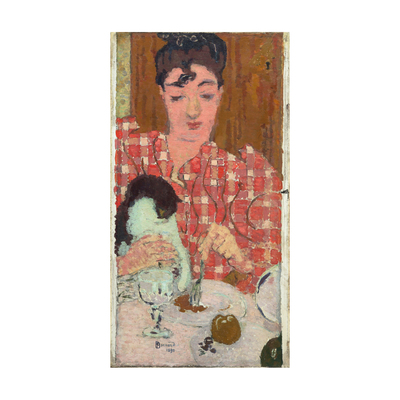 Pierre Bonnard波纳尔奥赛手绘临摹博纳尔格子衬衫法式人物装饰画
