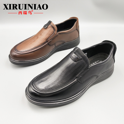 西瑞鸟一脚蹬男士皮鞋舒适轻便
