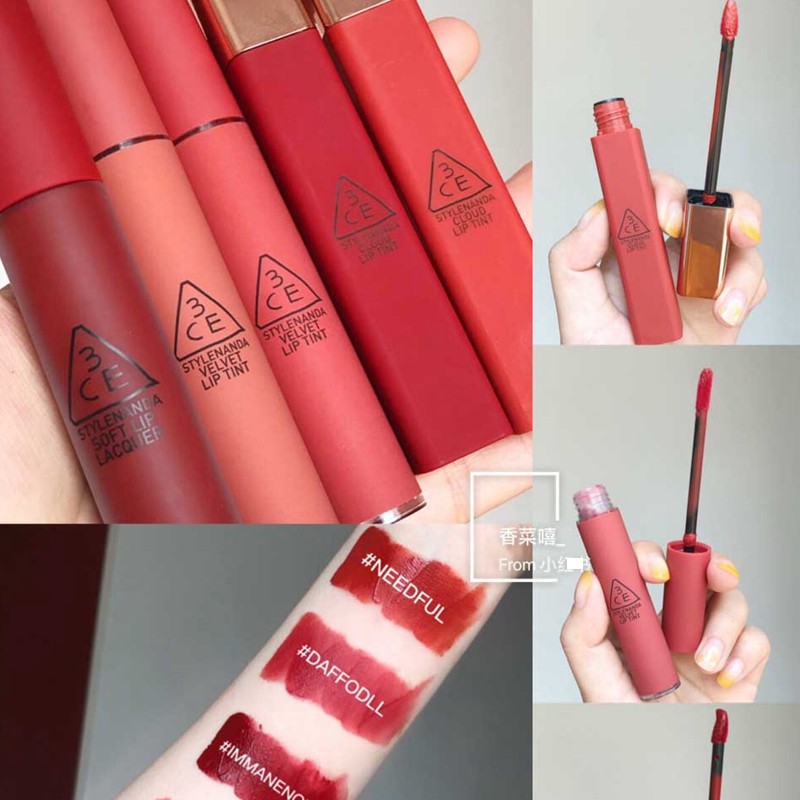 韩国3CE云朵雾面哑光丝绒唇釉慕斯BEARBERRY铁锈红TAUPEspeak up_虎窝淘