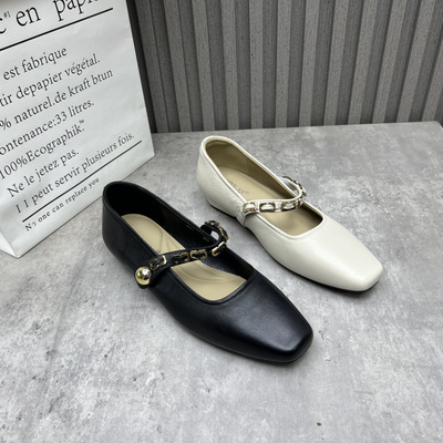 断码处理女鞋2025秋季新款魔术贴软底方头浅口仙女风玛丽珍单鞋40