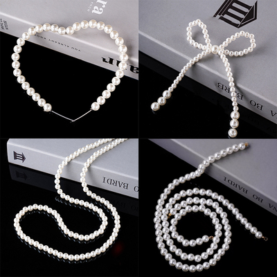 网红ins珍珠爱心蝴蝶结蛋糕装饰