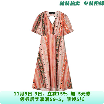 YC0A0001拼色设计中长裙棉质裙子连衣裙女6.17夏