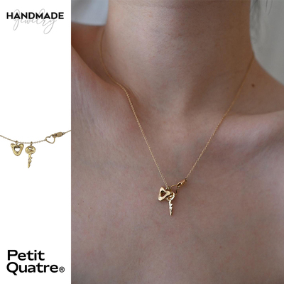 PQ手工制18K爱心钥匙项链轻奢