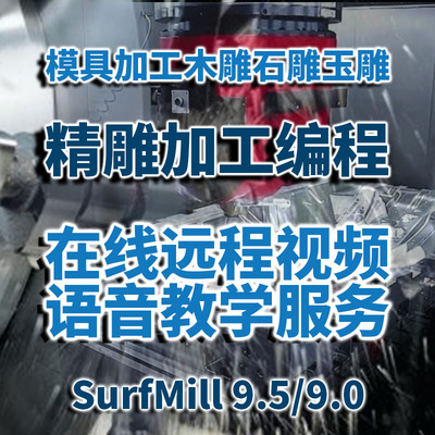 在线远程教学北京精雕SurfMill 9.5模具加工玉雕木雕石雕路径编程