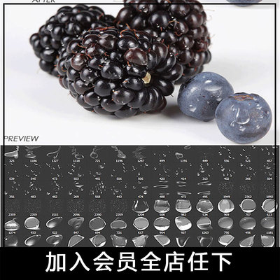 PS笔刷  真实水珠 水滴素材PS笔刷设计素材Procreate手绘绘画漫画