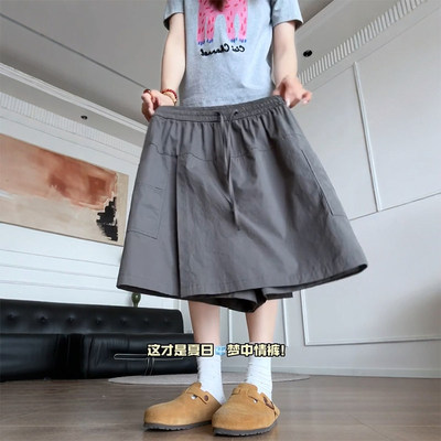 灰色山本工装裙裤女夏季