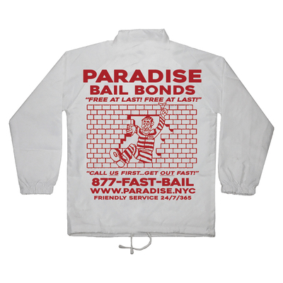 Paradis3标语印花宽松教练夹克