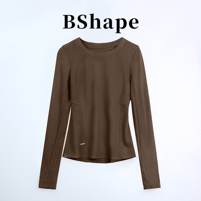 BShape小暖派防缩纱线混纺运动长袖T显瘦速干时尚百搭打底689