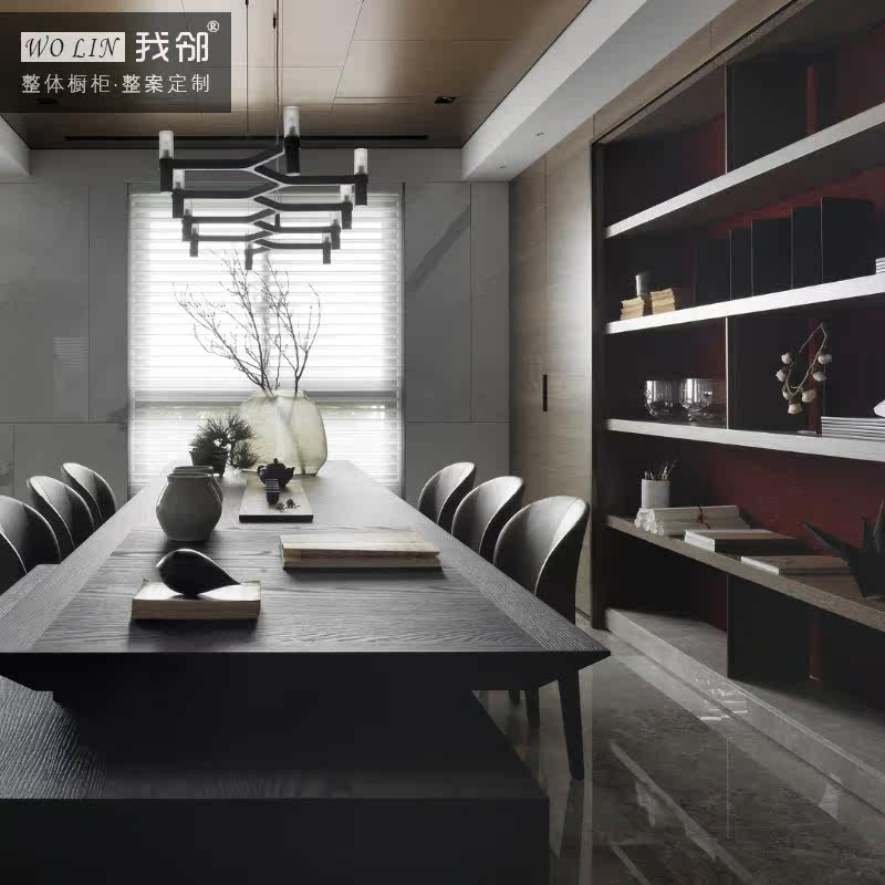 福州ENF级现代客厅中国红餐边酒柜展示柜多功能定制品质奢华型