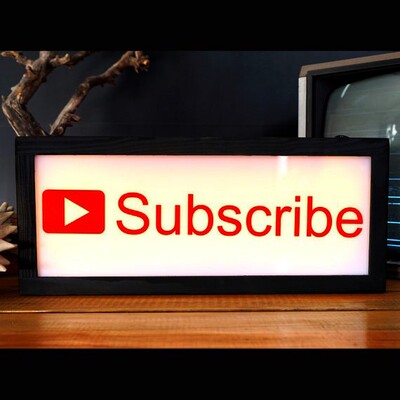 亚马逊热销 subscribe亚克力灯箱 创意场景直播灯箱led灯照明