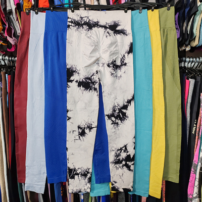 杂款清仓断码瑜伽健身跑步高腰弹紧身蜜桃女八九分速干运动长裤女