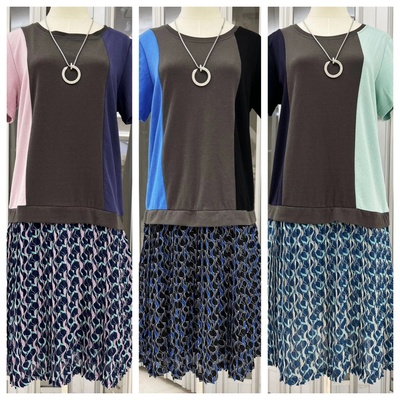 韩版连衣裙休闲拼接雪纺