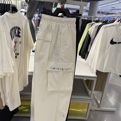 正品NIKE耐克女工装裤刺绣logo多口袋梭织百搭舒适长裤II0445-047