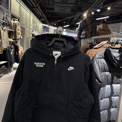 专柜正品NIK耐克男刺绣LOGO保暖拒收休闲工装棉衣外套HV1738-010