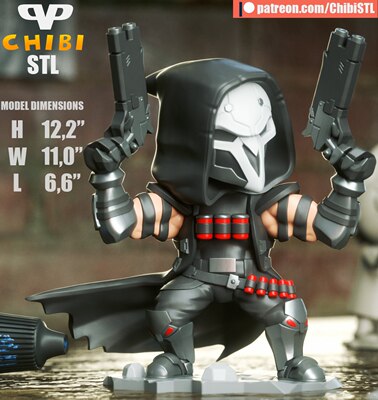 Q版守望先锋Overwatch Reaper 3D打印模型stl数据文件