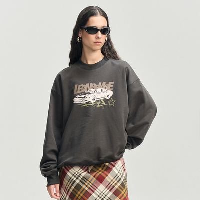 重磅纯棉毛圈圆领印花卫衣