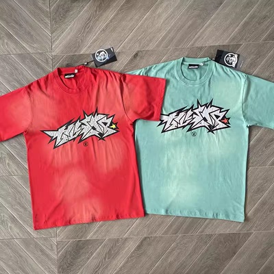 HELL STUDIOS 美潮裂纹印花洗水男短袖T恤TEE