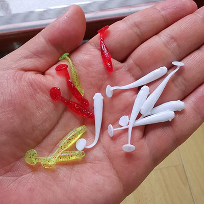 超软定制3cm小t根钓饵20条卷尾蛆