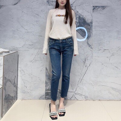 国内现货 Goldsign 高腰基础款百搭显瘦显腿长小脚牛仔裤浅蓝深蓝